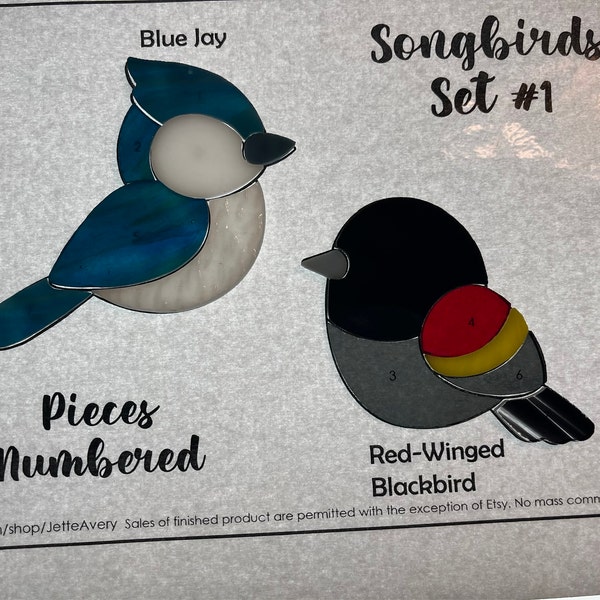 Pattern-songbird Set #1- Blue Jay and Red-winged Blackbird - Etsy