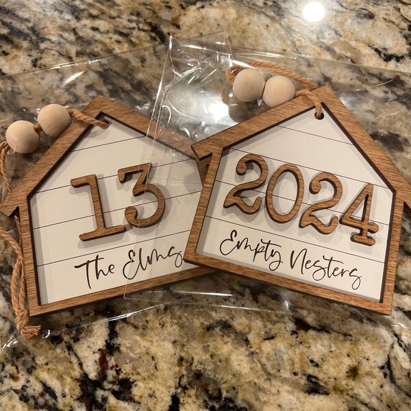 Personalized Reindeer Stall Ornament | Wooden - Etsy