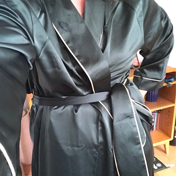 Silk Dressing Gown, Silk Robe, Christmas Dressing Gown, Holiday Robe ...