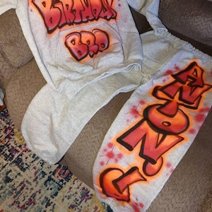 Airbrushed Sweatsuit Set Hoodie and Sweatpants Youth or Adult Includes ...