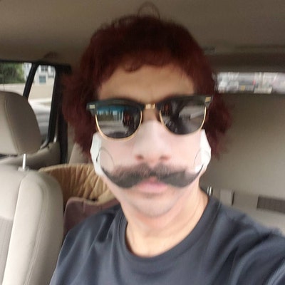 Face Mask, man With Moustache, Cotton, Filter Pocket, Nose Wire ...