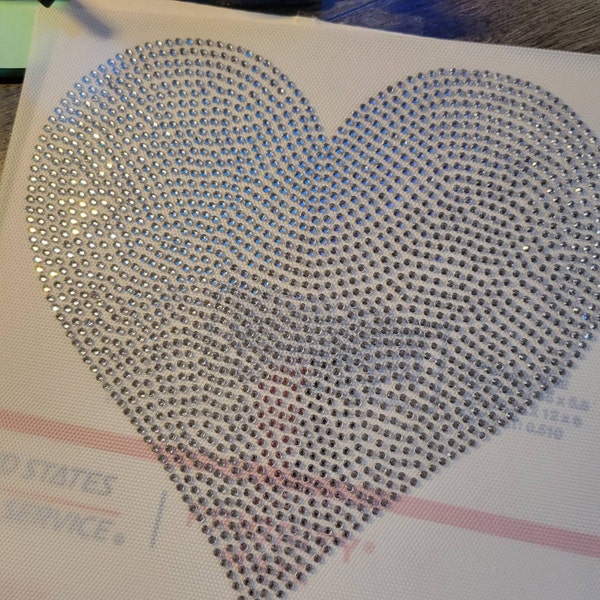Rhinestone Transfer "any Color of Your Choice Heart" Valentine, Hot Fix ...