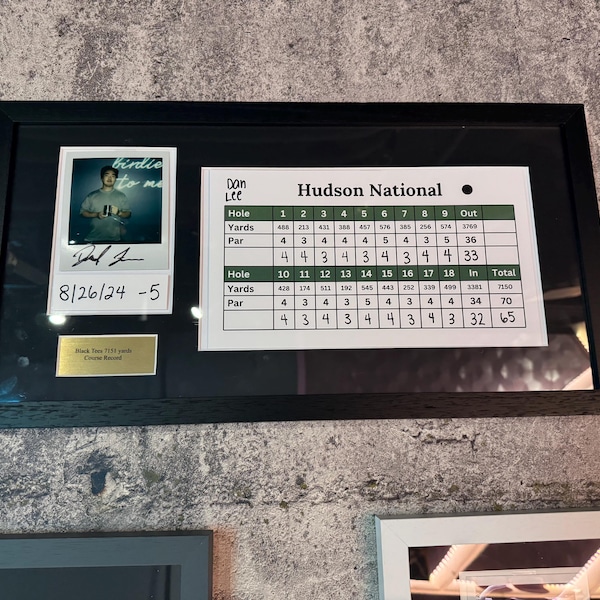 Personalised Golf Score Card Display Frame, With 6x4" Photo. 25x50cm ...