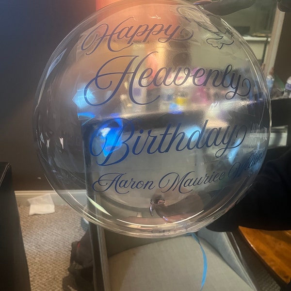 Memorial Balloon, Happy Heavenly Birthday, Custom Memorial Centerpiece ...