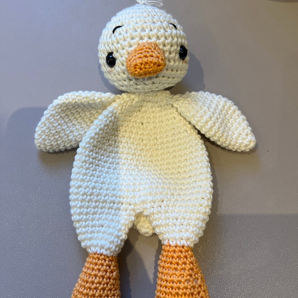 Crochet Duck Snuggler Pattern, Duck Lovey, Comforter Toy, Baby Security ...