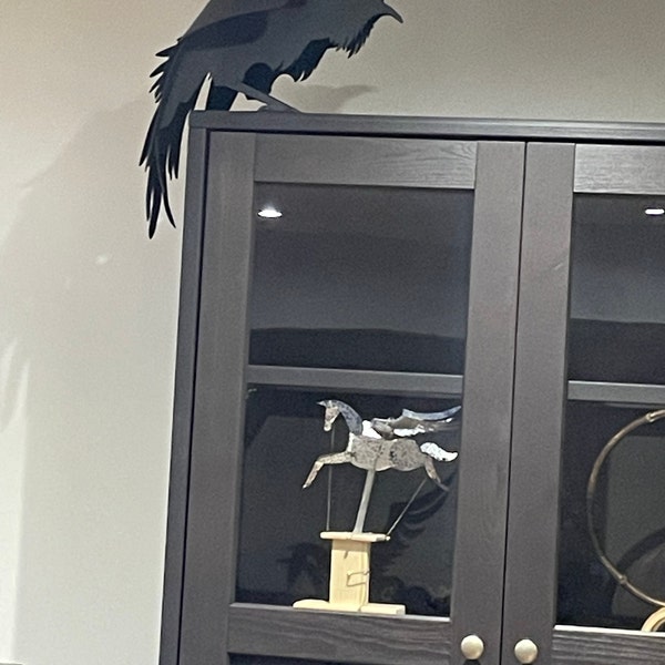 Free Shipping Iron Raven Garden Sculpture. Heavy Welded Steel Crow ...