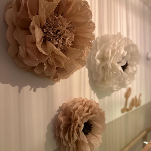 Oversized Paper Flowers 9 Pieces. Flower Backdrop Wall. Wedding ...