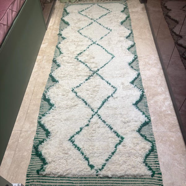 Custom Hallway Beige Moroccan Rug Runner, Beni Ourain Runner Rug ...