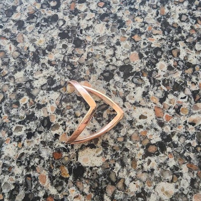 V Shape Ring, Solid Gold Ring, 22K Yellow Gold Ring, Mother of the ...