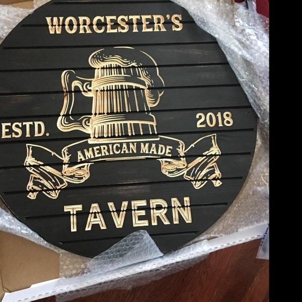 Personalized Rustic Beer Sign: Barrel Look Man Cave Decor - Etsy