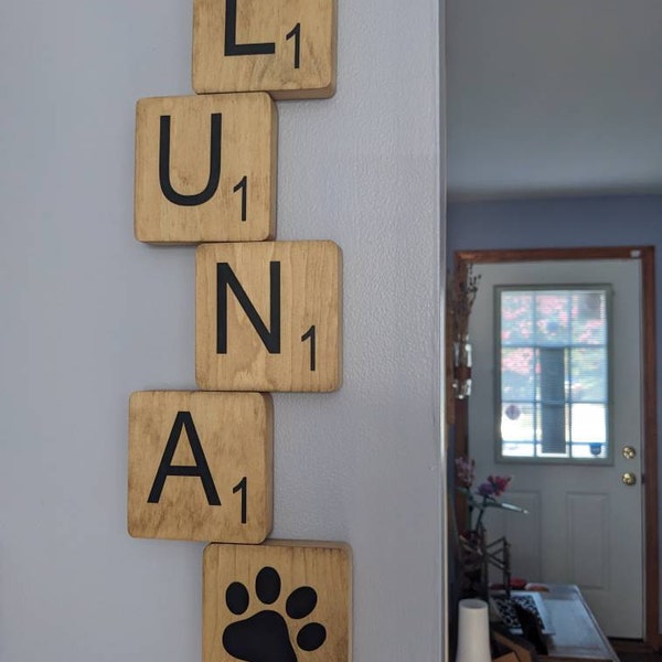 Oak Stained Large Scrabble Tiles 3.5 Scrabble Letters Scrabble Tiles ...