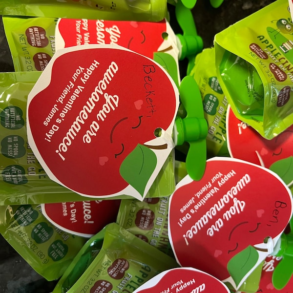 Awesomesauce Applesauce Valentine - Classroom Valentine, Kids Valentine ...
