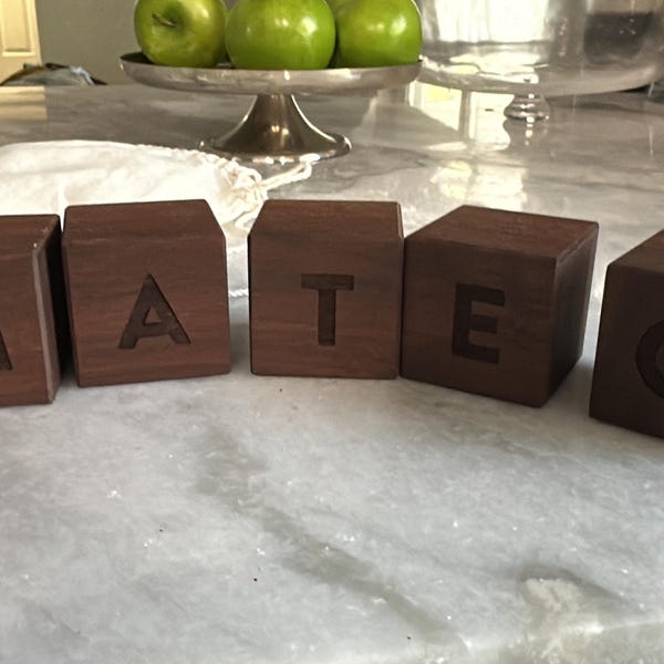 Custom Name Wooden Blocks • handmade Personalized Blocks on Solid Wood ...