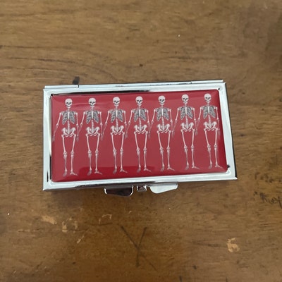 Skeleton Pill Case, 7 Day Pill Case, 7 Sections, Pill Box, Pill Case ...
