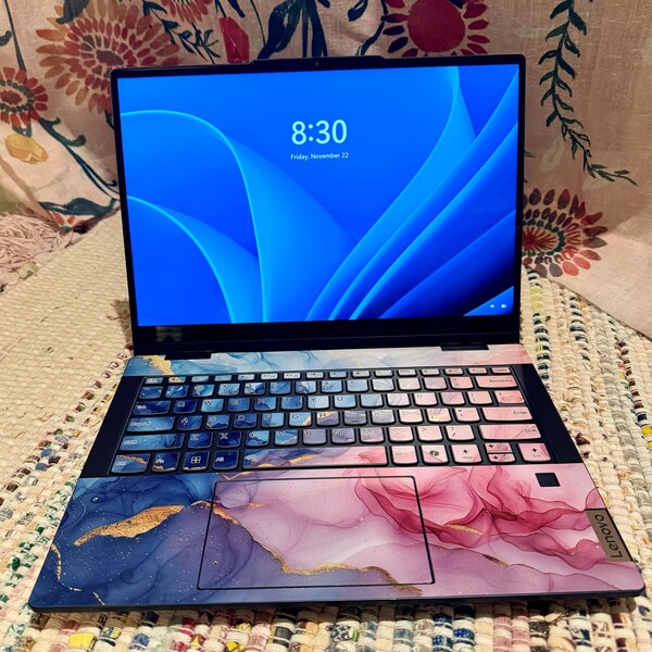 Lenovo Laptop Sticker, Personalized Custom Pink Blue Aesthetic Design ...