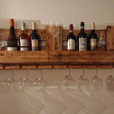 WINE SHELF Rustic From PALLETS Bottle Rack Vintage Furniture - Etsy