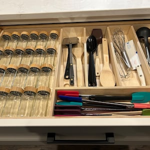 19 to 21 Inch Wide Drawer Insert, Custom Drawer Organizer, Wood Drawer ...