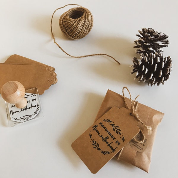 Personalised Handmade by Stamp | Botanical Handmade Stamp | Handmade ...
