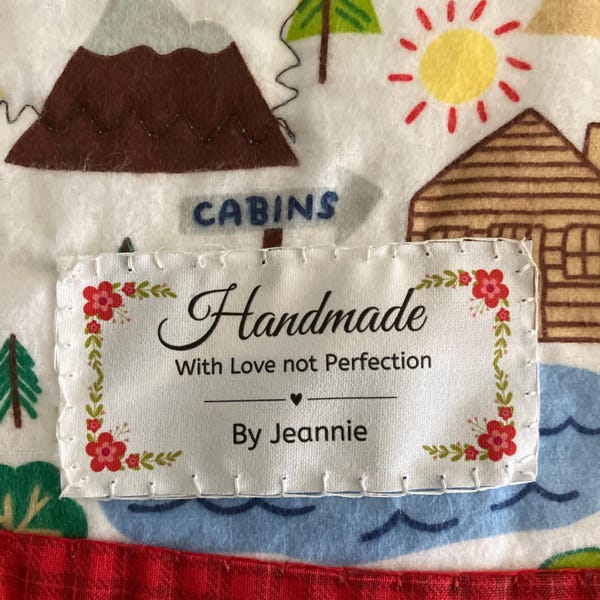 Personalized Quilt Labels, Large Hearts Labels, Custom Fabric Label ...