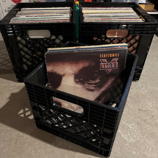 Vinyl Record Storage Crate for 12" Vinyl LP Collapsible and Stackable ...