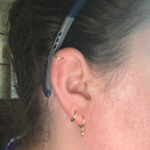 Elegant Double Hoop Studs CZ Dainty Earrings Gold Studs - Etsy