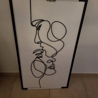 2 Face Minimalist Wall Art Metal Wall Decor Metal Wall - Etsy