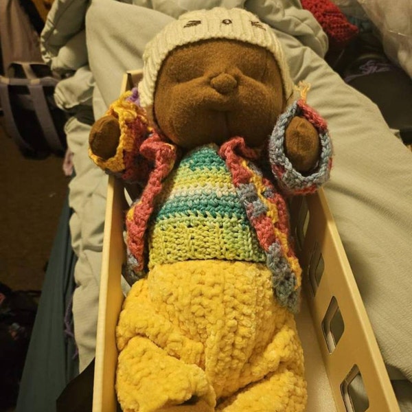 OOAK Cyclops Newborn Baby Doll Cloth Handmade Jumbo Black Eye Bald Soft ...