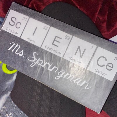 Science Teacher Gift Teacher Desk Name Plate Periodic Table Science ...