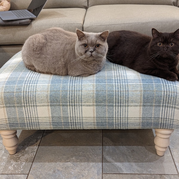 New Handmade Footstool in Any Abraham Moon 100% Wool Fabric. Choose ...
