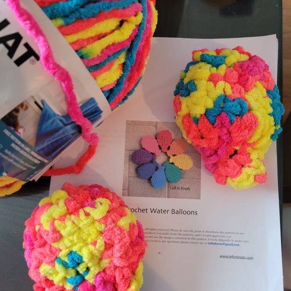 Crochet Water Balloons PATTERN DOWNLOAD Original Crochet Water Balloons ...