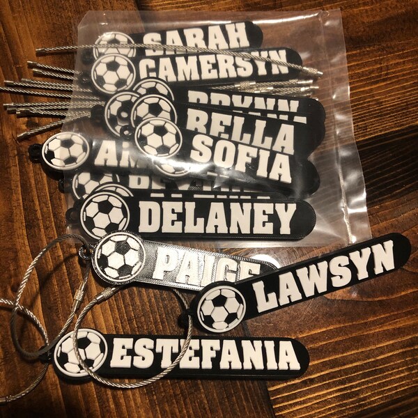 Personalized Soccer Keychain, Soccer Name With Number, Keyring ...