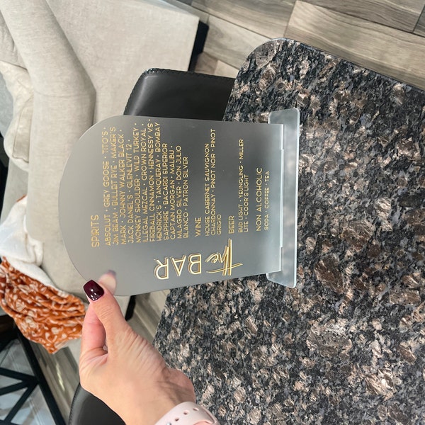 Acrylic Arch Bar Sign | Acrylic Wedding Sign | Wedding Decor | Arched ...