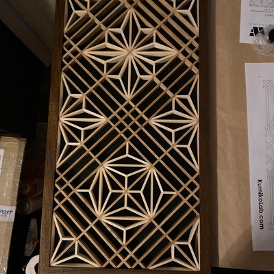 Kumiko Kit. No Need to Cut and Ready for Assembling. Pattern Kakuasa ...