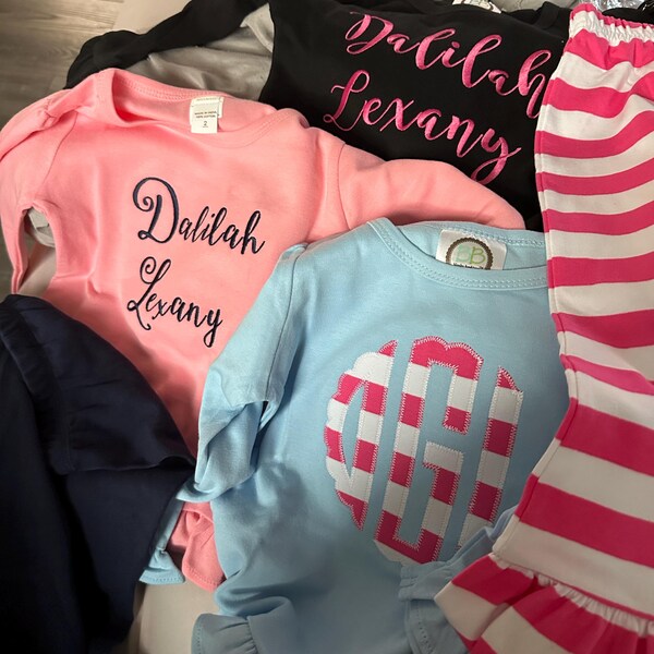 Monogrammed Pajamas, Girls Personalize Pajamas, Boys Monogram Pajamas ...