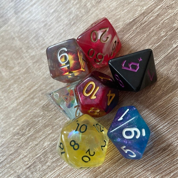 Polymorph Mystery Dice Set 7pcs D&D Pathfinder Call of Cthulhu Tabletop ...