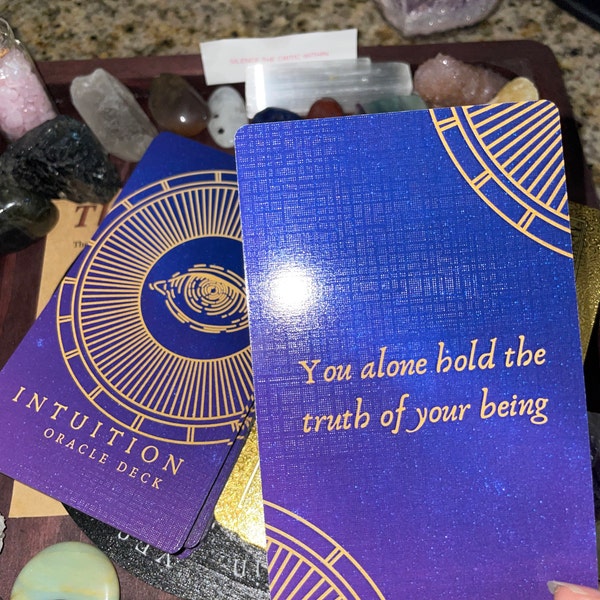 The Intuition Oracle Deck | 44-card Oracle Cards | Purple and Gold Deck ...