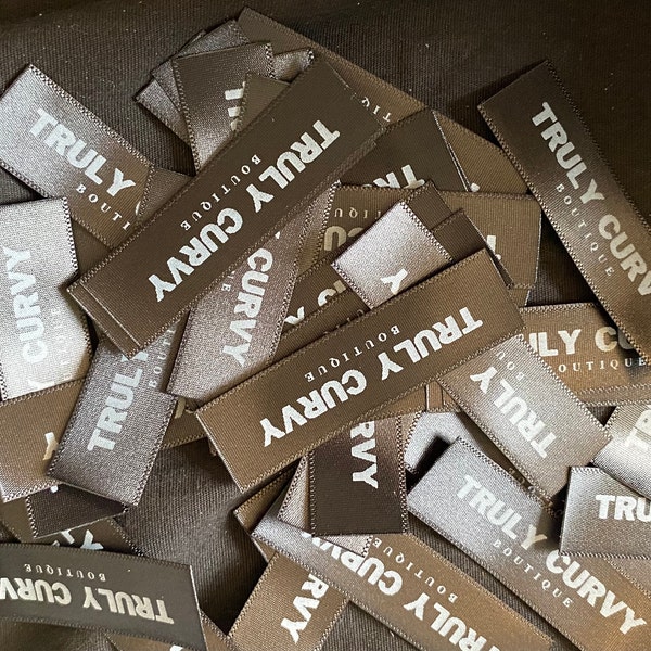 250 Pcs Custom Printed Satin Material Main Labels or Care Content ...