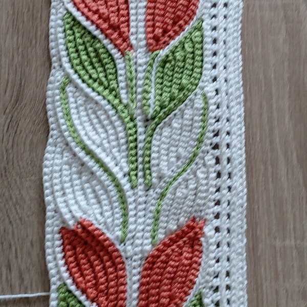 CROCHET PATTERN- LAUREL #2 Leafy Stitchery for Any Rectangular Pieces ...