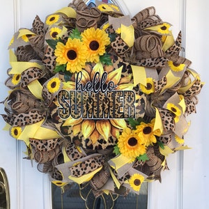 Hello Floral Wreath Sign Metal Wreath Sign Signs for | Etsy