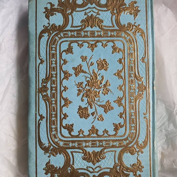 French Cartonnage Decorative Gilt Book 19th Century Antique Book Gilded ...