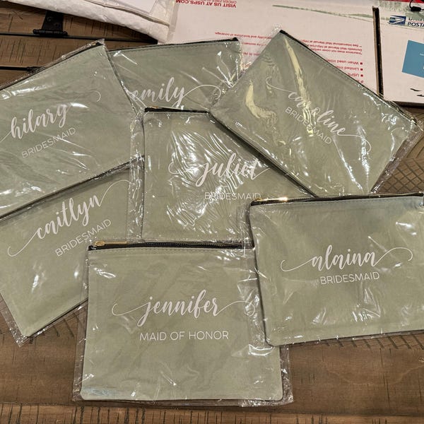 Personalized Suede Makeup Bag | Bridesmaid Cosmetic Bag | Custom Makeup ...