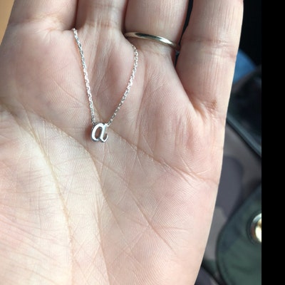 Cursive Letter Necklace, Tiny Silver Initial Necklace, Dainty Lowercase ...