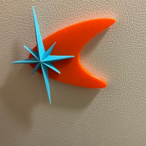 Mid Century Modern Boomerang Magnets, Retro Atomic Starburst, 1960s MCM ...