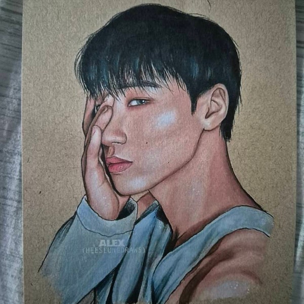 Yunjin Le Sserafim Drawing Print A5 - Etsy