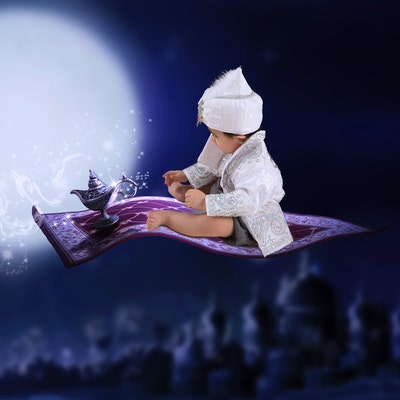 Flying Carpet at Night Backdrop Background / Digital Background for ...