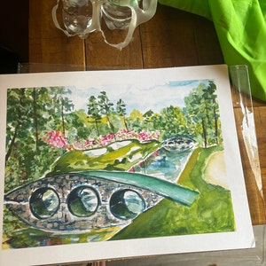 AMEN CORNER WATERCOLOR Painting, Augusta National Golf Course, Golf Art ...