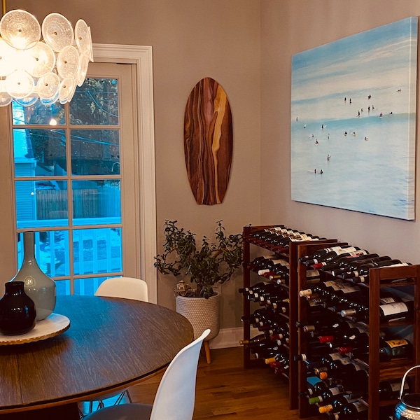 Asymmetrical Wall Art, Irregular Wall Decor, Surfboard Tempered Glass ...