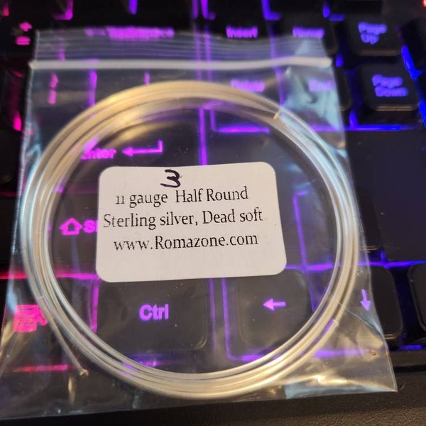 Half Round Sterling Silver Wire, 1 Foot of 11 Gauge Wire, Half Round ...
