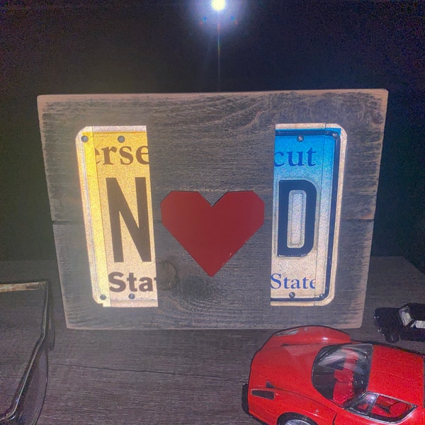 Custom Initials HEART License Plate Sign Unique Anniversary Gift for ...