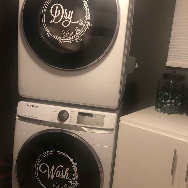 Wash and Dry Decals - Set of 2 Decals, Laundry Room Decals, Laundry ...